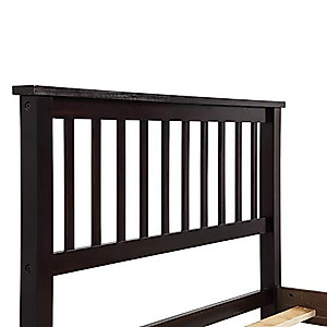 yoptote Wood, Twin Size Beds Frame with Headboard and Footboard Platform, Espresso