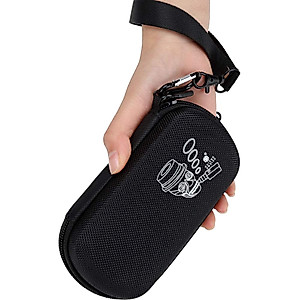 HUIZHU Hard Shell EVA Pouch double Zipper case for Storing Pen battery,non-slip and elastic bands for holding battery and USB charger tidy (Black)