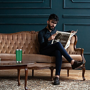 VEGOND 20oz Tumbler with Lid and Straw Stainless Steel Tumbler Cup Bulk Vacuum Insulated Double Wall Travel Coffee Mug Powder Coated Coffee Cup(Powder Green 6 Pack)