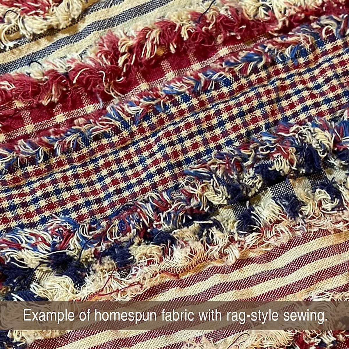 Americana Red Stripe Homespun Cotton Fabric by JCS - Sold by The Yard