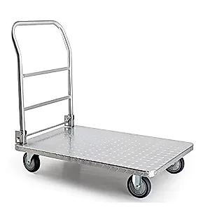 Generic Platform Hand Truck Platform Truck with Foldable Handle and 360 Degree Swivel Wheels Steel Push Hand Cart for Loading and Storage Hand Truck Push Dolly for Loading (Size : 70 * 46) (85 * 58)