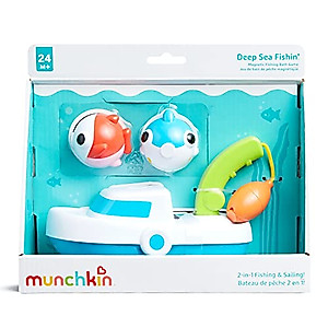 Munchkin® Deep Sea Fishin'™ Toddler Bath Toy and Game with Magnetic Fish, Boat, and Rod