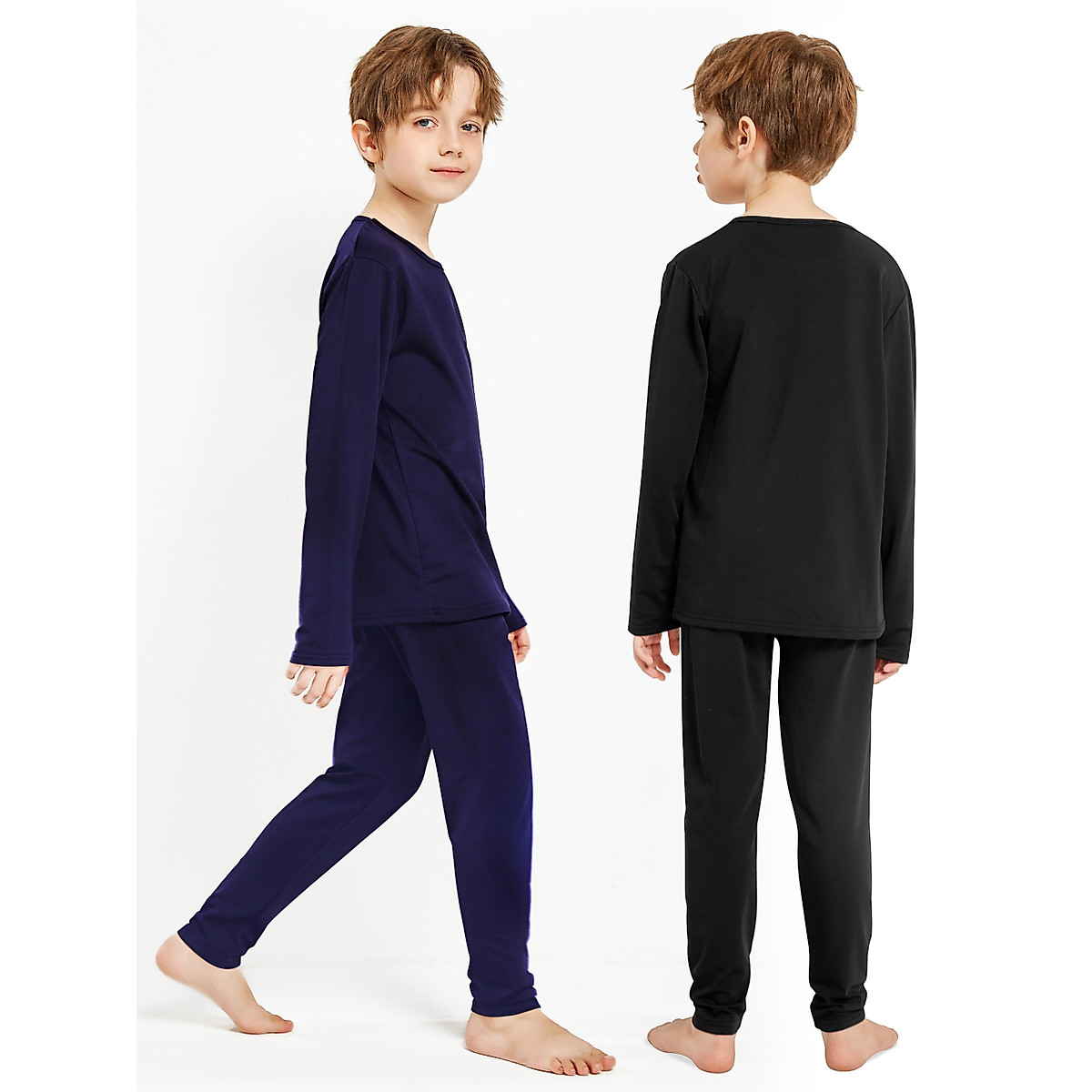 Resinta Boys' Fleece Lined Thermal Underwear Set Winter Kids’ Top & Long Johns Base Layer Shirt & Pants for Boys