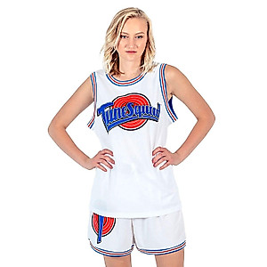 FREEZE Space Jam Tune Squad Logo Lola Bunny #10 White Basketball Jersey (Adult Medium)