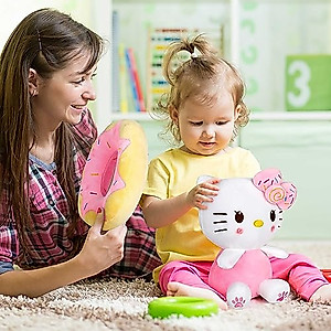 12inch Donut Cat Plush Toys Kitty Doughnut Stuffed Animal, Soft Cute Kawaii Cat Kitten Plushie for Girls