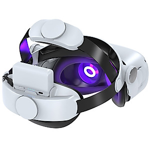 Comfort Head Strap Accessories Compatible with Quest 2, Elite Strap Replacement for PU Pad Enhanced Support, with 7000mAh Rechargeable Batteries