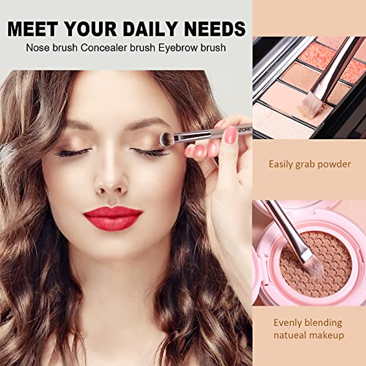 Raffaello Makeup Brushes, 15 Pcs Professional Premium Synthetic Brush Set, Foundation Concealer Eyeshadow Blush Makeup Brush Set (Champagne Gold)