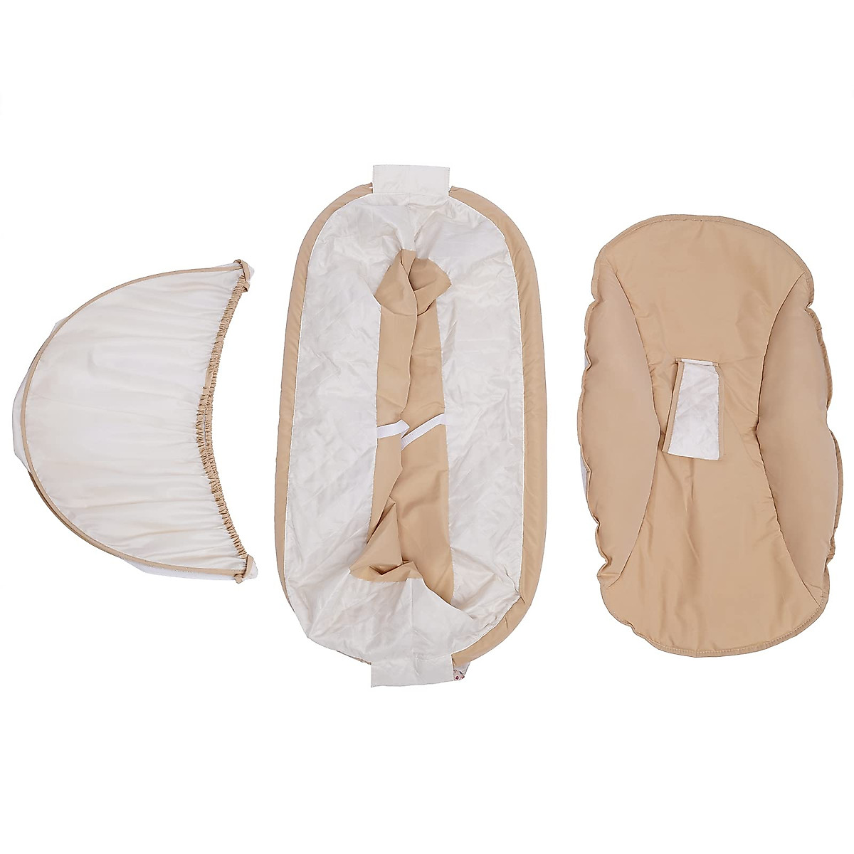 LOYALHEARTDY Baby Cradle Swing 5 Speed Electric Stand Crib Auto Rocking Chair Bed with Remote Control Infant Musical Sleeping Basket for 0-18 Months Newborn Babies, Mosquito Net+Mat+Pillow (Khaki)