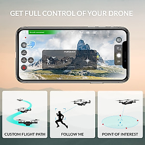 Contixo F30 Drone for Kids and Adults WiFi 4K UHD Camera and GPS,FPV Quadcopter for Beginners,Foldable Mini Drone,Brushless Motor,Follow Me,Two Batteries and Carrying Case Included