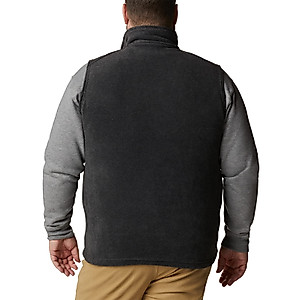 Columbia Mens Steens Mountain Fleece Vest, Charcoal Heather, Small
