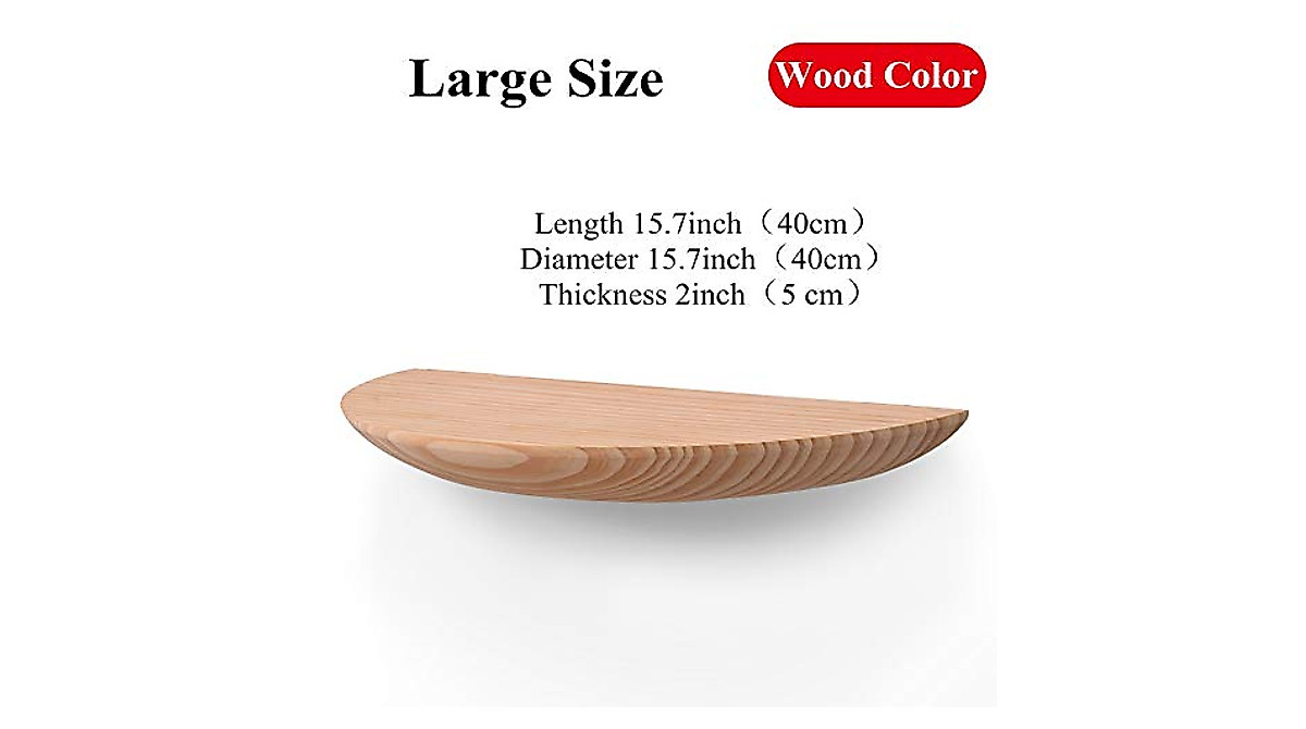 Semi-Circle Solid Wood Floating Shelves - Wall Decor & Storage