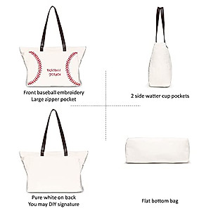 YHSHYZH Baseball Mom Bag for Women Baseball for You Print Bags Consuela Purse Baseball Boys Stuff Gear Tote Handbag Gifts for Baseball Lover Team Mom Coaches Adult (X-Large, white) … … …