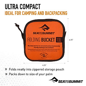 Sea to Summit Folding Bucket, Collapsible Camp Kitchen Bucket, 10 Liter