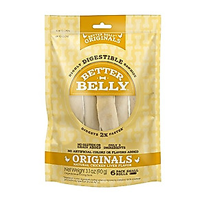 Better Belly Highly Digestible Rawhide Small Roll Chews, Treat Your Dog to a Chew with NO Artificial Colors or Flavors