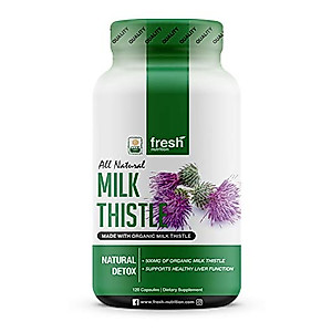 Milk Thistle Organic - 120 Servings of 2000mg - Strong – 4 Month Supply – CCOF Organic - Silymarin Thisilyn Seed Standardized Extract 4:1 Capsules - Made in The USA