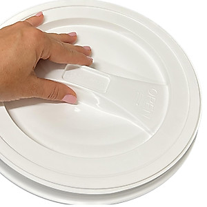 House Naturals 2 Gallon Blue Made in USA Food Grade BPA Free Bucket Pail with White Screw On Lid (Pack of 5) (with White lids)