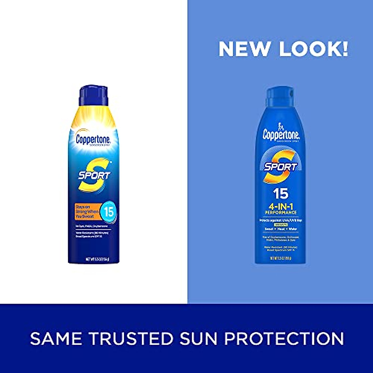 Coppertone Sport Sunscreen Spray, Broad Spectrum SPF 15 Water Resistant Spray Sunscreen, 5.5 Oz