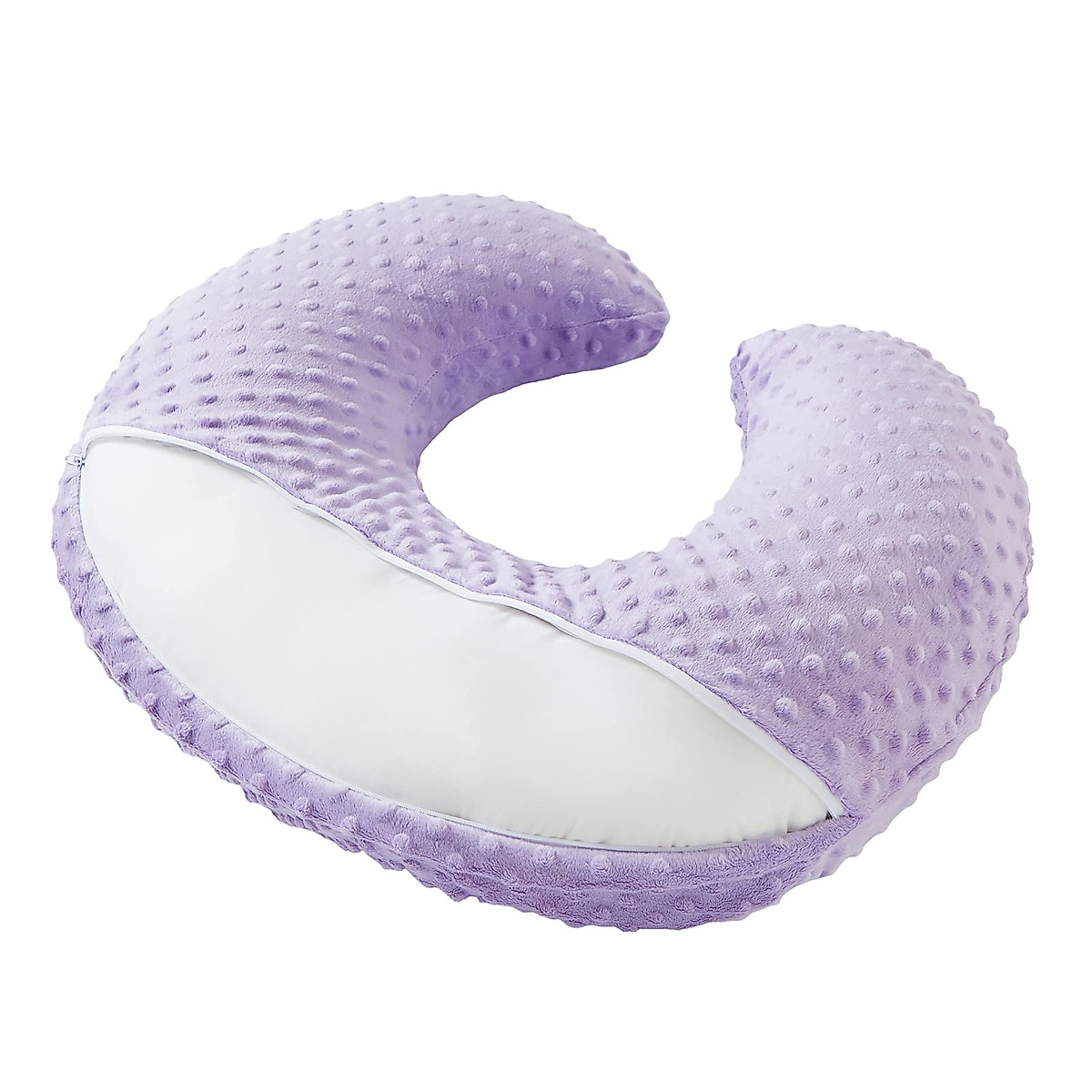 DONOMILO Minky Dots Nursing Pillow Cover, Case Plush Breathable Breastfeeding Pillow Slipcover Fits Nursing Pillow, Super Soft Snug Positioners for Baby Boy Baby Girl (Lavender)