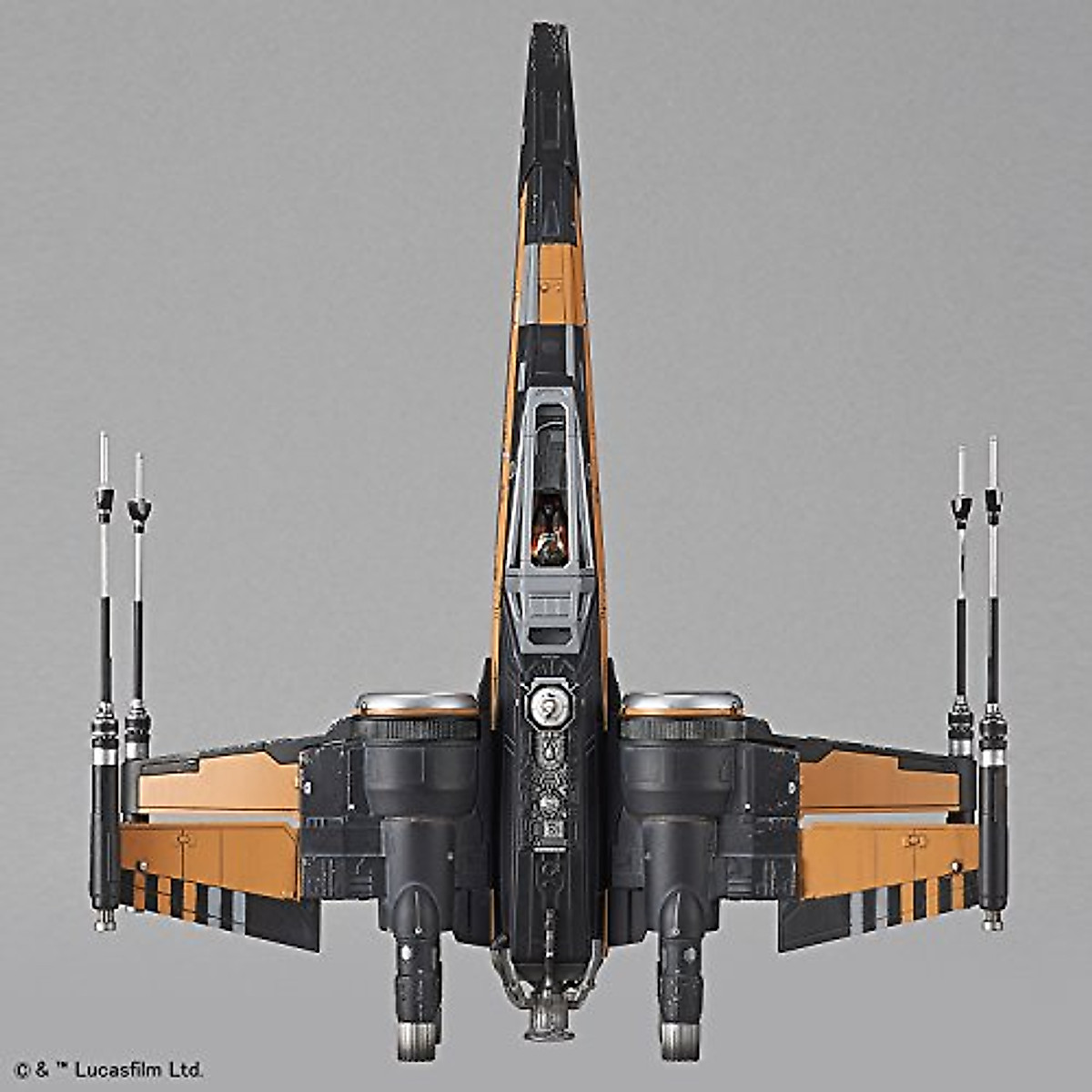 Bandai Hobby Poe's Boosted X-Wing Star Wars, Bandai Star Wars 1/72 Plastic Model Hobby Space Ship
