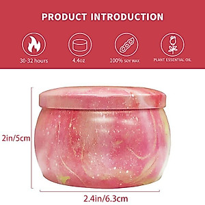 Scented Candles Gift Set for Women，4 Pack 4.4 Oz Rose Vanilla Orange Lemon 100% Natural Soy Wax Candles with 8% Strongly Fragrance Essential Oils for Stress Relief or Christmas Birthday Mother's Day