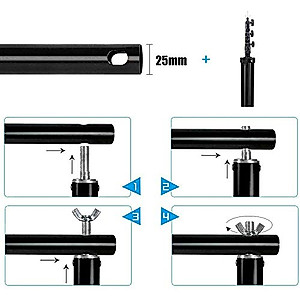 MOUNTDOG Background Stand 8.5X10ft, Backdrop Support System Kit Photo Video Studio Adjustable Heavy Duty Background Support with Sandbag & Carry Bag