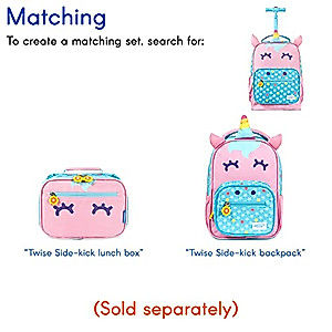 TWISE SIDE-KICK SCHOOL, TRAVEL ROLLING BACKPACK FOR KIDS AND TODDLERS (UNICORN)