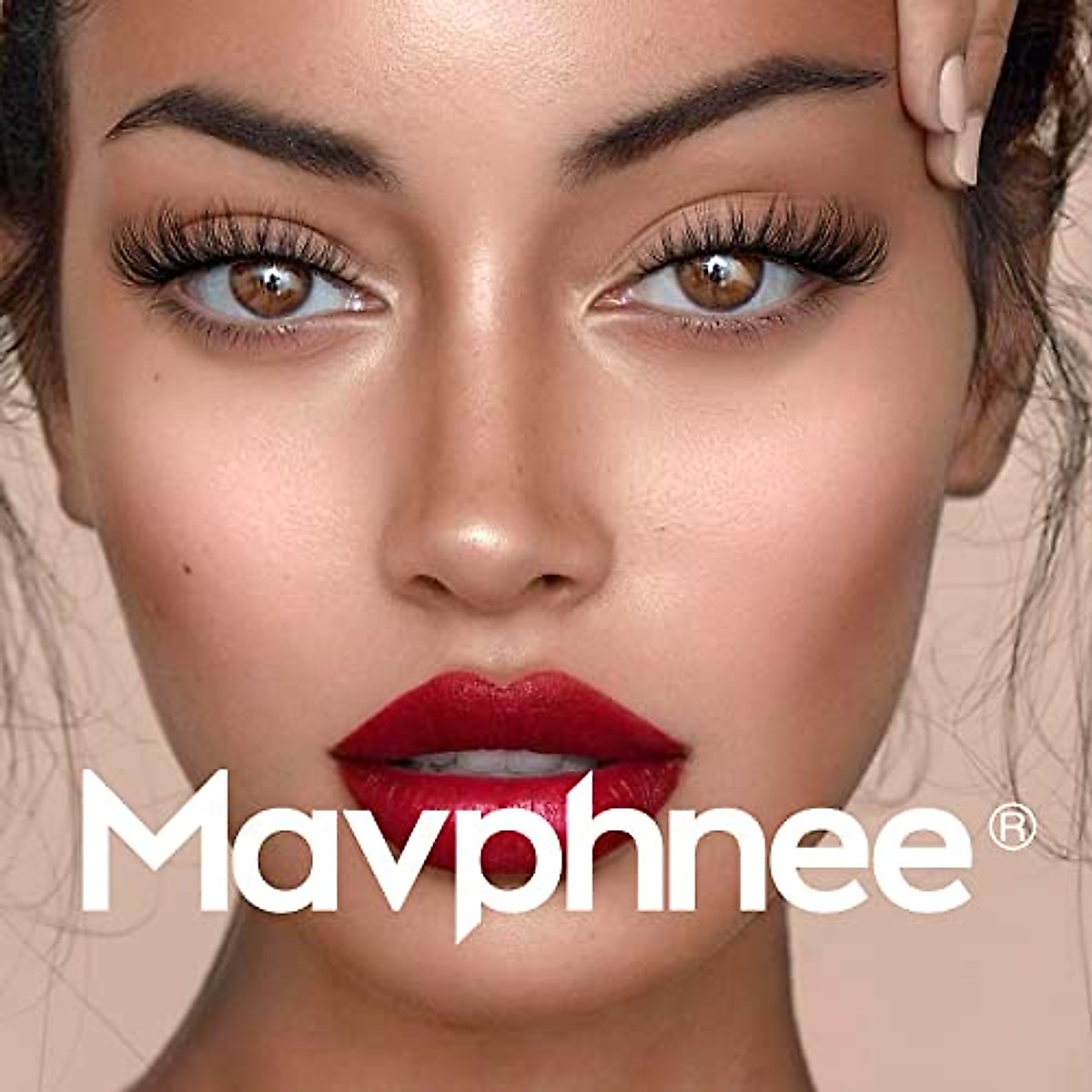Eyelashes Natural Clear Band Lashes Cat Eye Wispy Faux Mink Lashes 16MM 3D Fluffy Fake Eyelash 7 Pairs Pack by Mavphnee