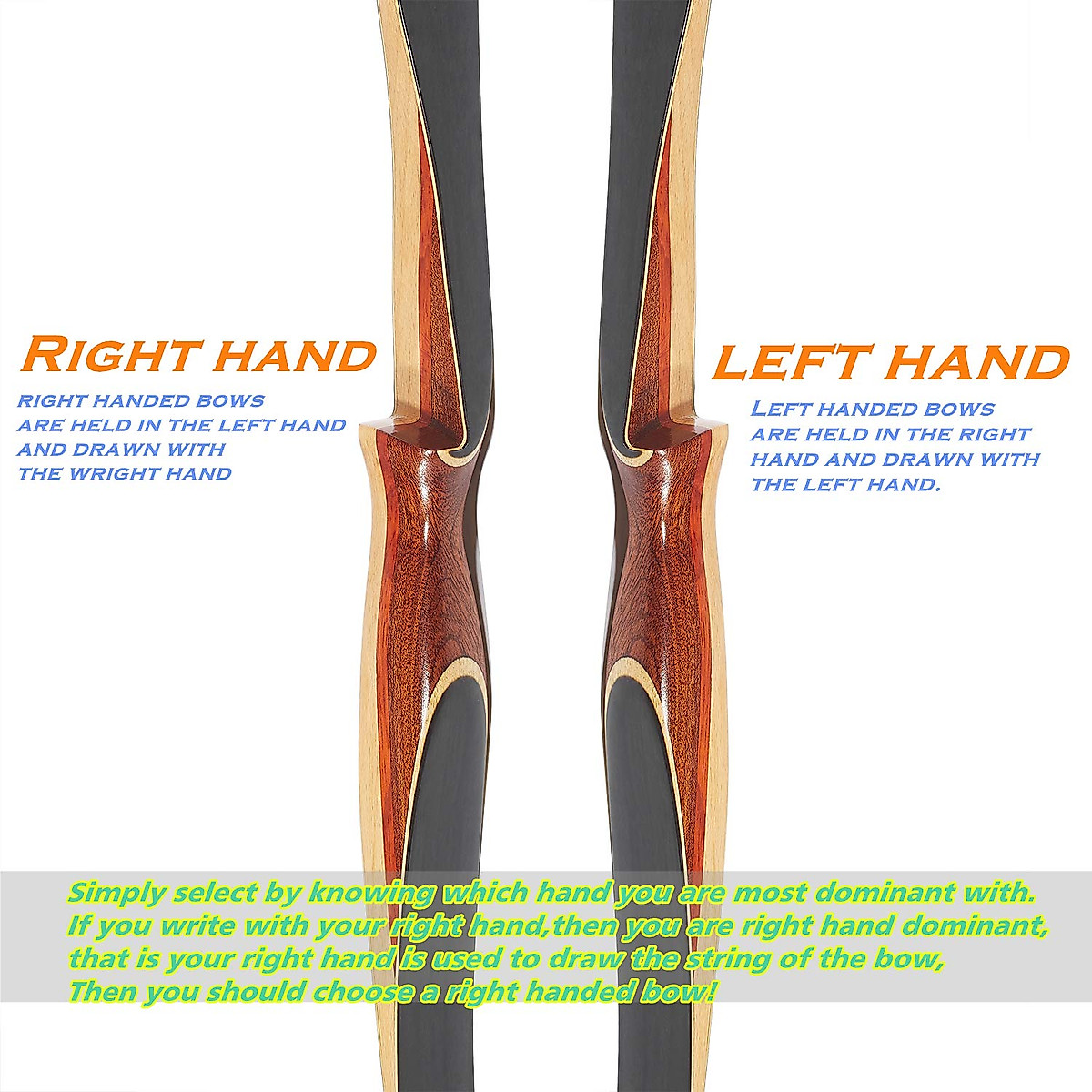 KAINOKAI 54" Traditional Laminated Recurve Bow/Archery Amercian Hunting&Target Horse Bow/Longbow Most Arrows fits,15-55 lbs for Kids Teens & Adults