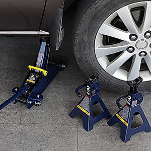 TCE AT82001U Torin Hydraulic Trolley Service/Floor Jack Combo with 2 Jack Stands, 2 Ton (4,000 lb) Capacity, Blue