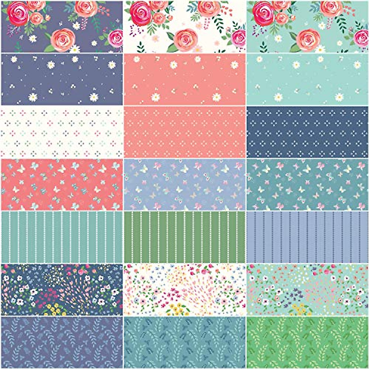 DODI Lee Poulsen Poppy and Posey Rolie Polie 40 2.5-inch Strips Jelly Roll Riley Blake RP-10580-40