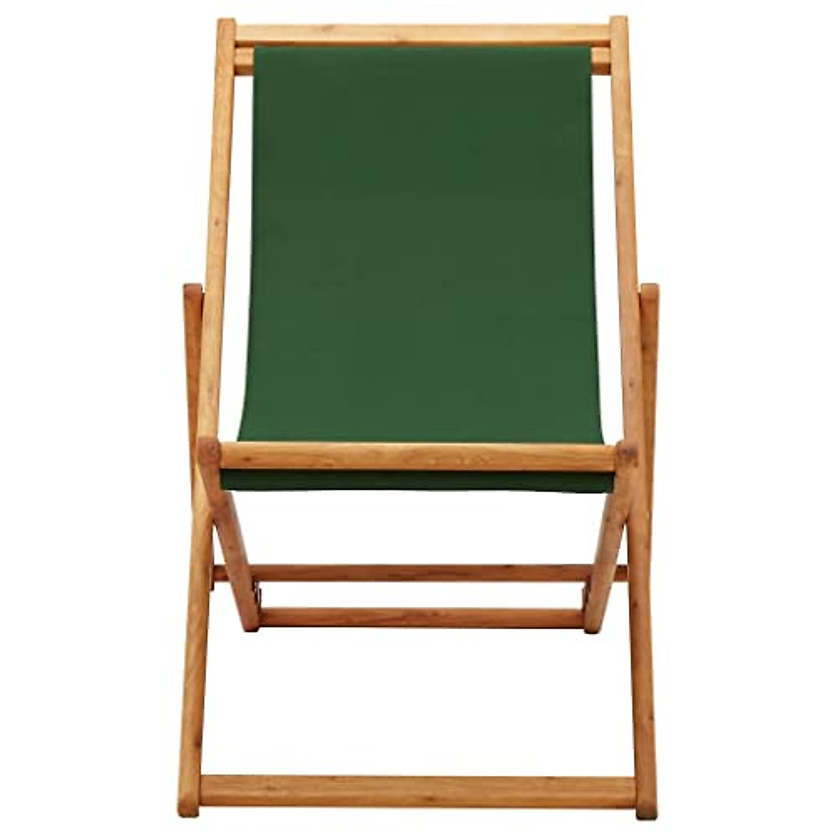 imasay Folding Beach Chair Eucalyptus Wood and Fabric Green for Dining Room, Modern Kitchen Living Room,Garden,Indoor or Outdoor