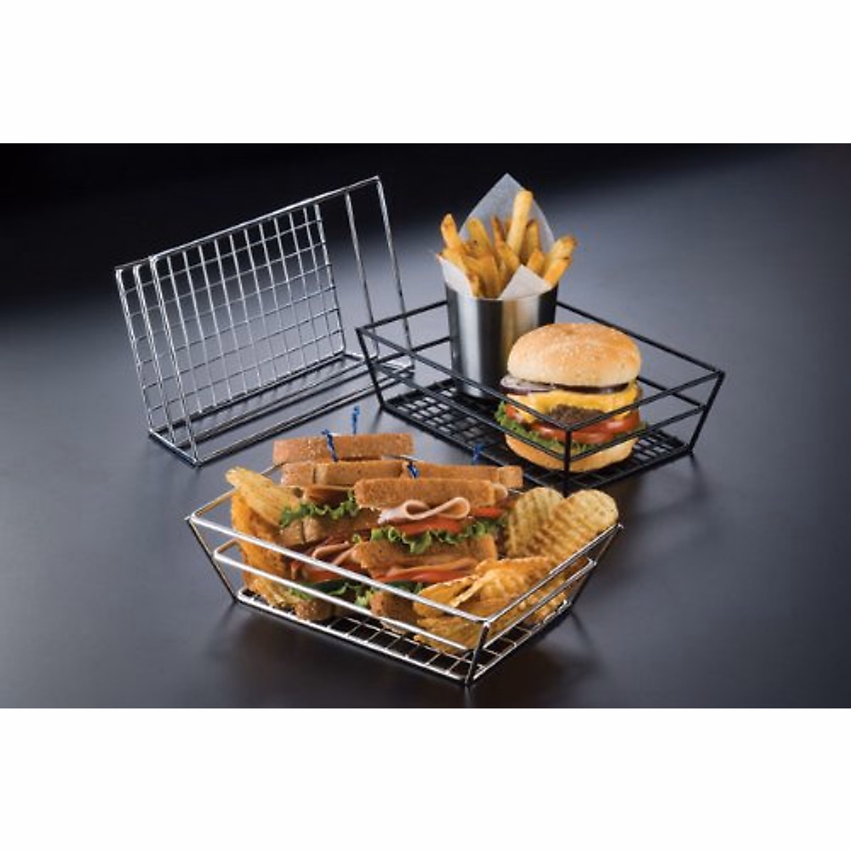 American Metalcraft RMB59C Rectangular Wire Grid Basket, Chrome