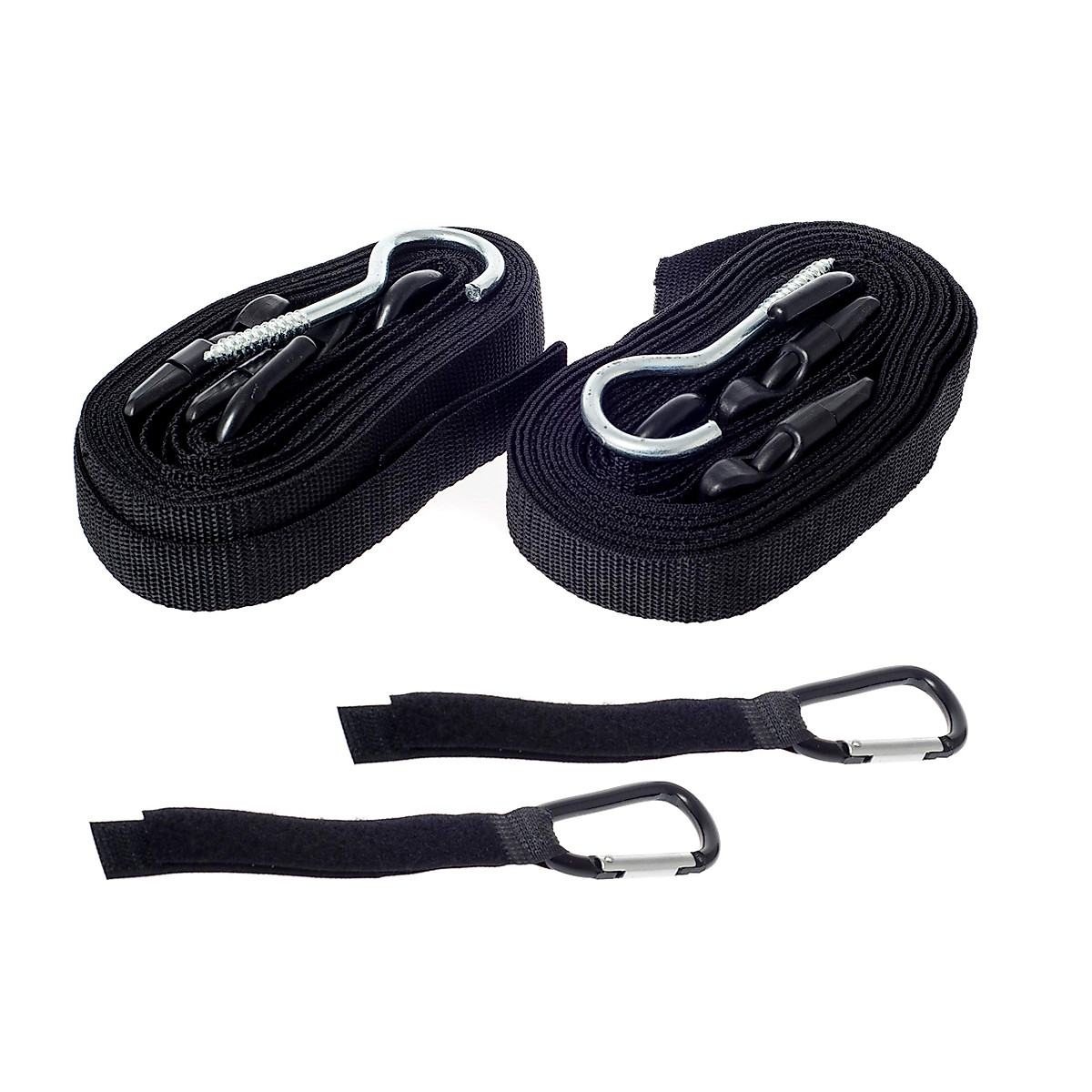 ZUJARA Double Kayak Storage Straps System Comes with 2 Carabiner Paddle Clips - Double Kayak Hanger, Alternative to Kayak Rack for Garage