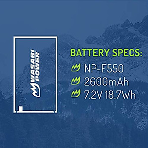 Wasabi Power Battery for Sony NP-F330, NP-F530, NP-F550, NP-F570 (2600mAh, L Series) & CN-160, CN-216, CN-126 Series, Atomos Ninja V, Shinobi, Shogun 7, BMPCC 6K Pro and More