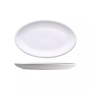 Dinner Plates Set Fish Plate Household Steamed Fish Plate Large Hotel Restaurant Commercial Tableware Oval Dish Kitchen Salad Bowl (Size : Small)