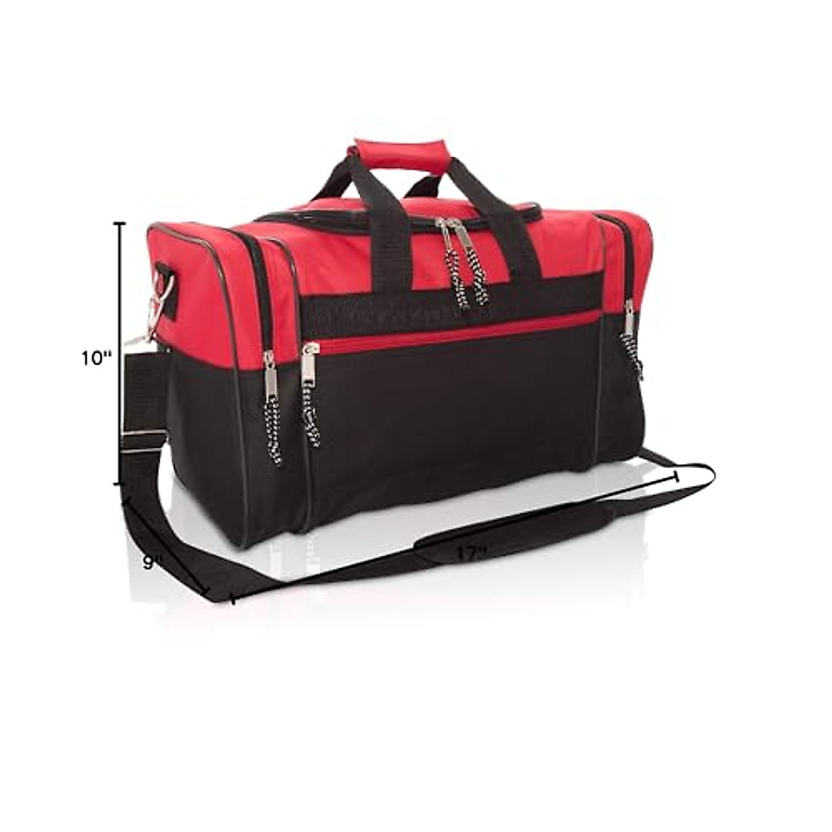Dalix Blank Duffle Bag Duffel Bag in Black and Red Gym Bag