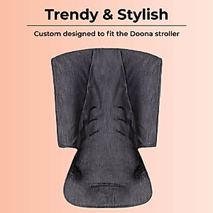 Peradi Baby Car Seat Liner Protector for Doona Carseat Stroller Comfortable Washable Denim Fabric Padded for Babies Girl and Boy (Black)