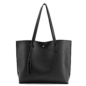 Fateanuki Womens Purses and Handbags Faux Leather PU Tote Bag Sets for Women Crossbody Bags Satchel Purse 2Pcs
