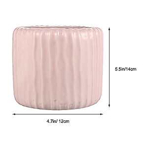 Happyyami 3 pcs Flowerpot Arrangement Pot Bonsai Glazed Round Gift Flower Cm Mini Pink Indoor Small Home Nordic Pots Lovely Simple Succulent Drainage Ceramic Desk Vase French Decorative
