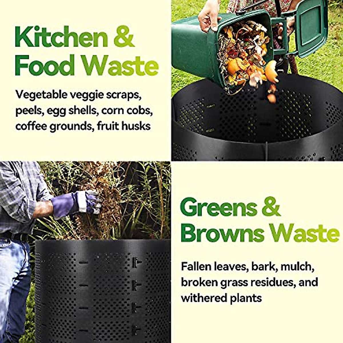 Zodight 220 Gallon Compost Bin Outdoor, Expandable Outdoor Composter, Easy Assembling, Large Capacity, Fast Creation of Fertile Soil