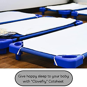 Clovefry Toddler and Preschool Cot Sheets - Daycare/Pre-School Cot Sheet - Corner Elastic Loops - Cot Bed Fitted Sheet - Poly Cotton Surface Set of 6 (22" W X 52" L) - Dark Grey