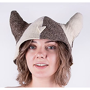 Wool Viking Sauna Hat Sauna Hat Finnish - Ukraine Sauna Hat Wool - Russian Banya Hat for Men - Sauna Hat for Men Sauna Hats Russian White and Gray
