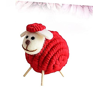 Gift for Kids Xmas Sheep Ornament Miniature Decoration Mini Landscape Decoration Mini Lamb Figure Toy Mini Plush Lamb Plush Sheep Figurine Xmas Ornament Christmas Filler Wooden