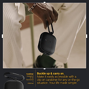 Caseology Vault for Airpods Pro 2 Case [Keychain Carabiner Included] Designed for Airpods Pro 2nd Generation (2022) - Matte Black