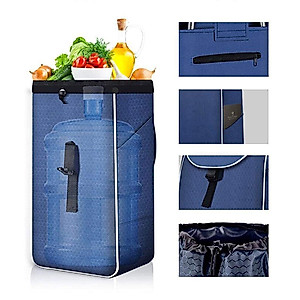 Shopping Trolley on Wheels Multi Function Shopping Cart Climb Stairs Collapsible Crystal Wheel Trolley Lever Car Luggage Cart Contains Cloth Bag Storage Hand Trucks,Coffee Color ,Shopping Troll