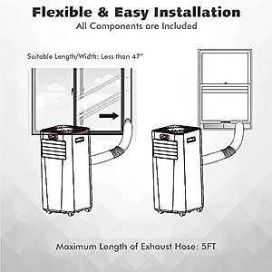 GOFLAME Portable Air Conditioner 10000BTU, 3-IN-1 Air Cooler & Dehumidifier with Remote Control, Sleep Mode, 2 Wind Speeds and 24H Timer Function, Air Cooling Fan with Window Kit for Home Office, White