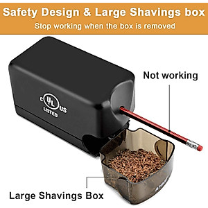 Electric Pencil Sharpener, Heavy Duty Pencil Sharpener for Classroom, Fast Sharpen in 3-5s, Save Pencils for 6-8mm Colored Pencils