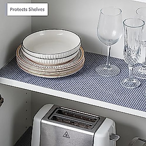 TJWODO Shelf Cabinet Liner,Drawer Liners Non Adhesive Easiest Install Mat, Strong Grip Bottom,Easy Clean Non Slip Shelving Liner for Kitchen Cabinets