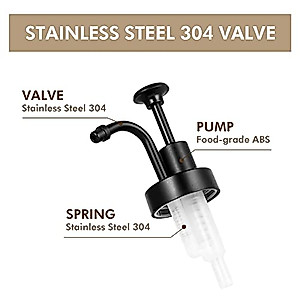 Coffee Bar Accessory - Coffee Syrup Dispenser for Coffee Bar Glass Coffee Syrup Bottles with Labels and Pump, Black