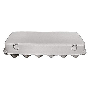 Blank 12-Egg Flat Top Paper Pulp Carton - Bulk Egg Cartons (50)